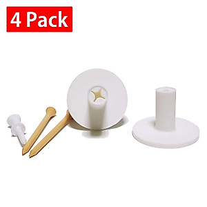 Vinyl Quote Me Rubber Golf Tee Holder Set for Practice & Driving Range Mats (4 Pack)