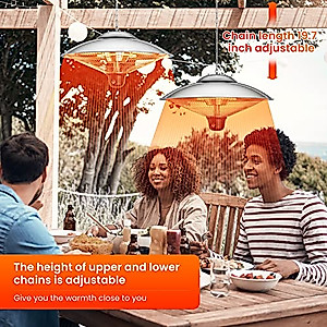 Danluke 500/1000/1500W Remote control electric heater outdoor,Ceiling-Mounted Heater, Electric Outdoor Heater,Ceiling Mounted Heater for Balcony,Hanging Outdoor Heater