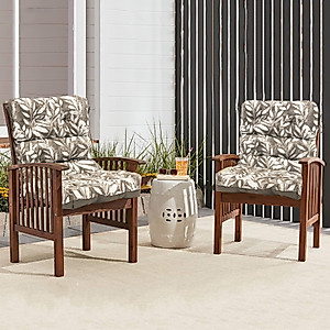 Sunshine Outdoor 44''x22''x4 Indoor/Outdoor High Back Chair Cushions,seat/Back Chair Cushions,All-Weather Deep Seating Rocking Chair Patio Garden Chaise Lounge Sun Lounger 2 Sets Grey Leaves