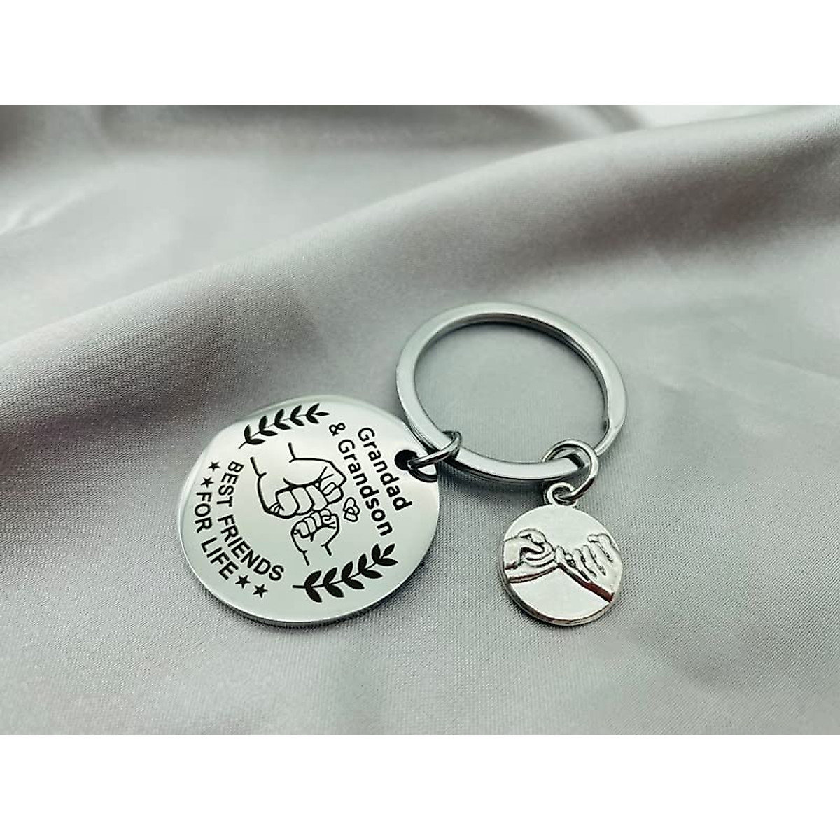 Grandad Grandpa Gifts from Grandson Keychain Christmas Gifts for Grandfather Grandpa Grandson Birthday Gifts for Papa Granddad Key Ring