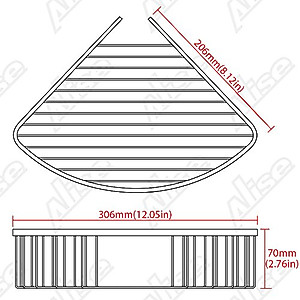 Alise GY200-B SUS 304 Stainless Steel Shower Caddy Bathroom Corner Basket Storage Wall Mount,Matte Black