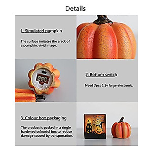 Siyse Halloween simulation pumpkin LED warm light candle lamp resin pumpkin decoration venue decoration props pumpkin lantern-A