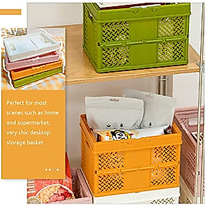 Yardwe Multi-Functional Storage Basket Home Use Sundries Clothes Storage Box Portable Plastic Basket (Orange)