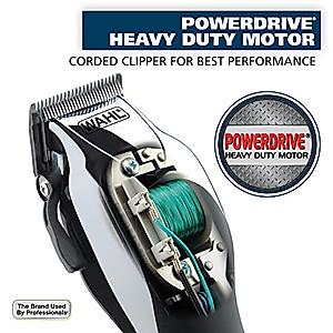 Wahl Clipper Home Barber Kit Electric Corded Clipper and Battery Touch Up Trimmer & Personal Groomer, 30 Piece Kit for Haircutting at Home – Model 79524-3001P