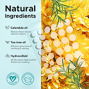 Acne Patch Pimple Patch, 4 Sizes 140 Patches Acne Absorbing Cover Patch, Hydrocolloid Invisible Acne Patches For Face Zit Patch Acne Dots Tea Tree, Calendula Oil