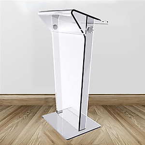 Portable Podium Acrylic Lecterns Stylish Podium Stand 550 * 400 * 1100mm Pulpits Viewing Surface Tilt Lecterns Easy to Install