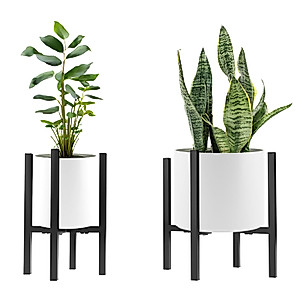 2-Pack Adjustable Indoor Outdoor Plant Stand - Black Heavy Duty Metal Plant Holder,Mid Century Flower Stand Fits 6- To 11.8-inch Plant Pots,Floor Planter Stands That Can Hold Over 150 lbs,Anti-rust