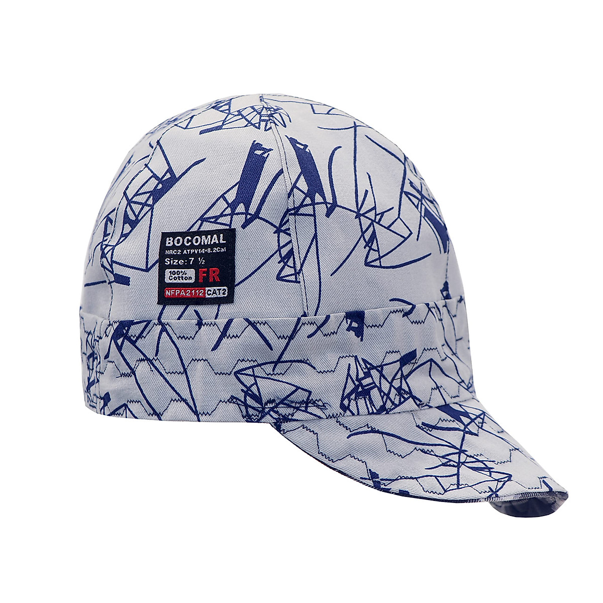 BOCOMAL 2 Pack Welding Cap Plaid Style CAT2 NFPA2112 Flame Resistant 7OZ Midweight Welder Hats 7 1/8