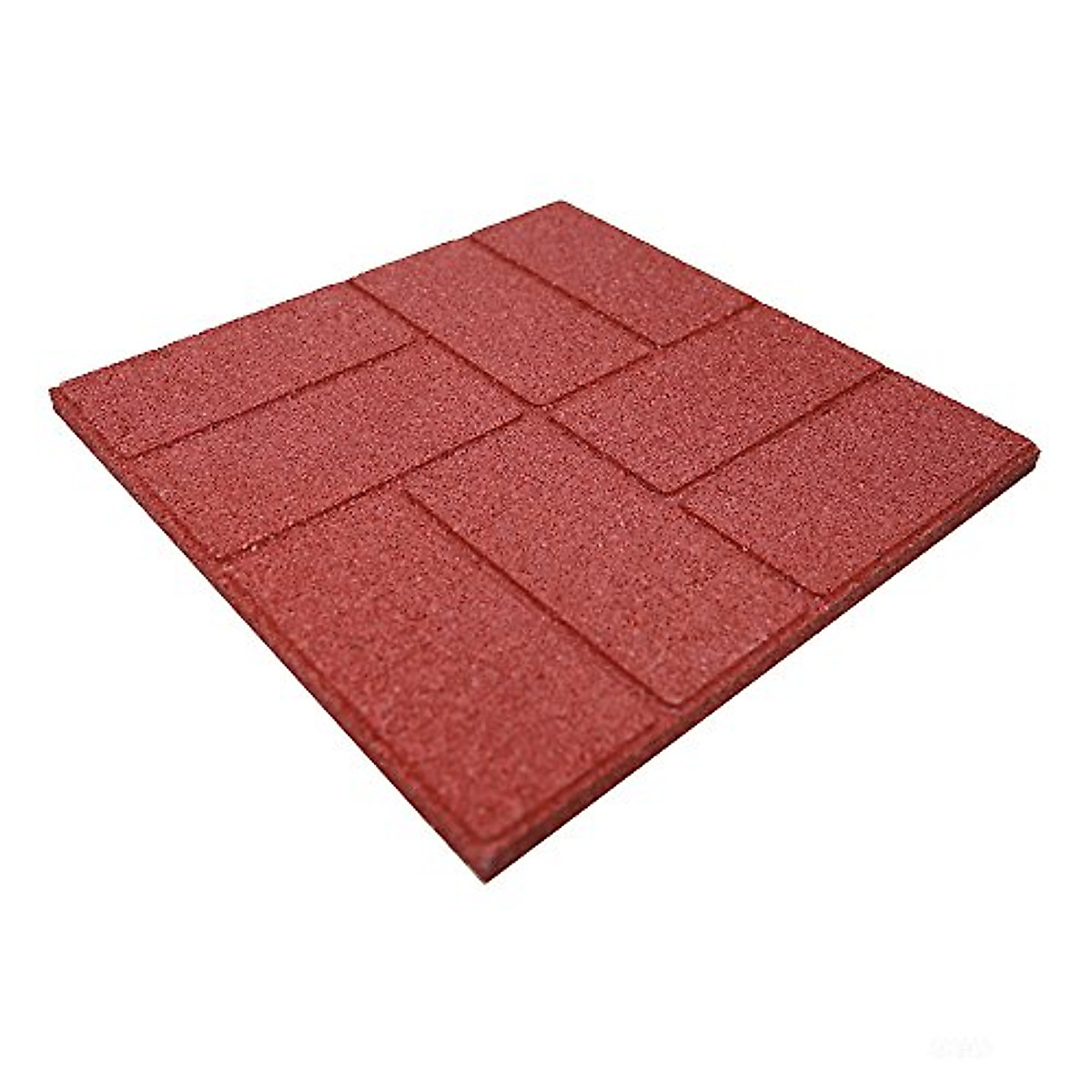 RevTime Dual-Side Garden Rubber Paver 16"x16" for Patio Paver, Step Stone and Walk Way, Safety Rubber Tile Red (6 PCS per Pack)