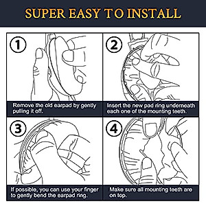 SOULWIT Earpads Cushions Replacement for Sennheiser HD201 HD201S HD180 HD418 HD419 HD421 HD428 HD429 HD438 HD439 HD448 HD449 Headphones, Ear Pads with Softer Protein Leather, Noise Isolation Foam