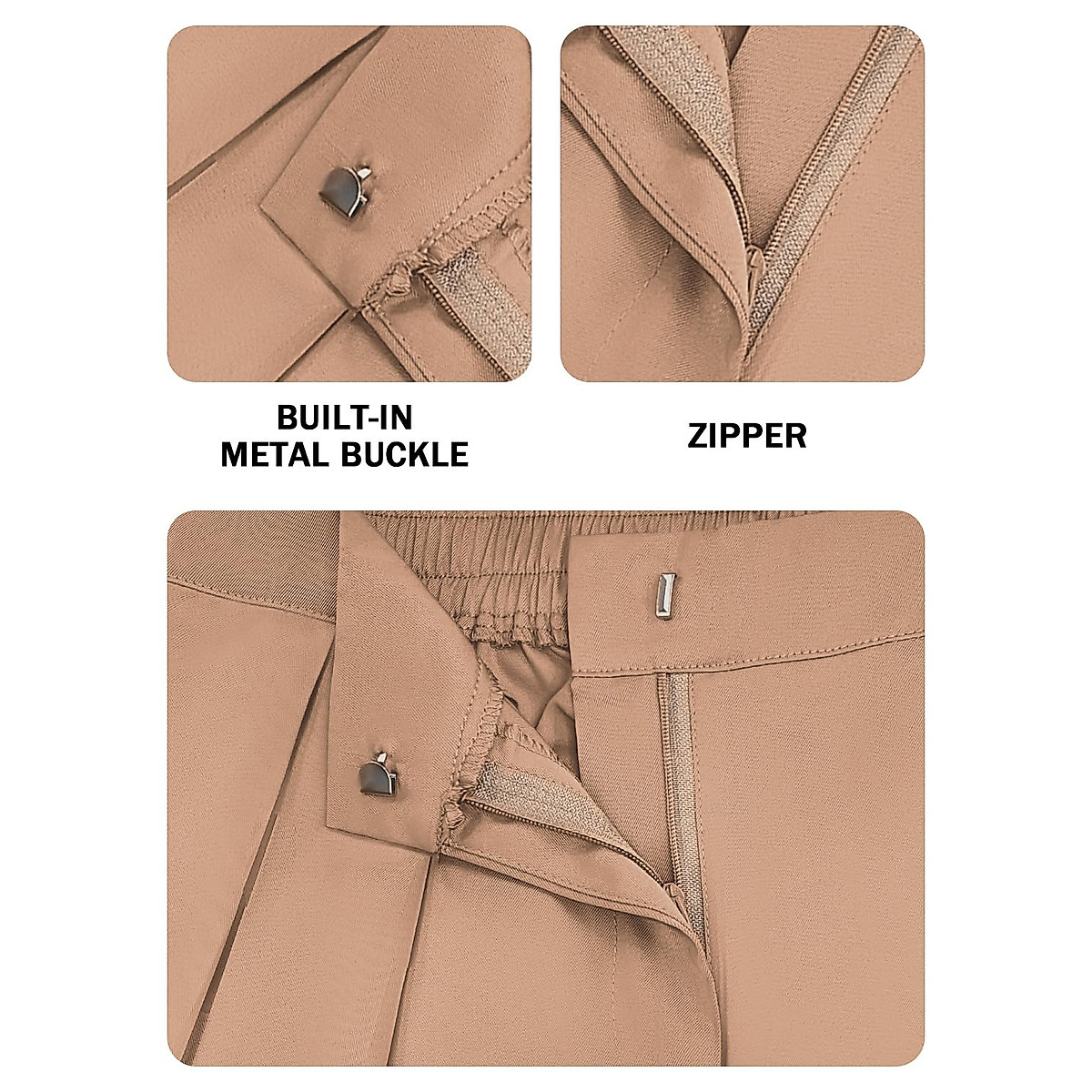 NIeyook Women's Wide Leg Pants Elastic High Waisted Trousers Business Work Casual Pants with Pockets Black