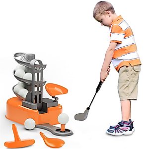 iPlay, iLearn Kids Golf Toys Set W/Left & Right Club Head, Boys Outdoor Sport Toy Age 3-5, Toddler Indoor Golf Ball Game, Child Exercise Active, Yard Play Birthday Gift 4 6 7 8 Year Olds Toddler Girl