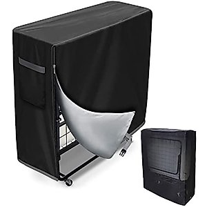 Universal Folding Bed Storage Cover 39" Lx 15 "W x 44.8 "H Rollaway Bed Storage Cover Fits Twin Size 38 Inch Beds Dustproof Guest Bed Protector with Zipper for Easy On and Off Black