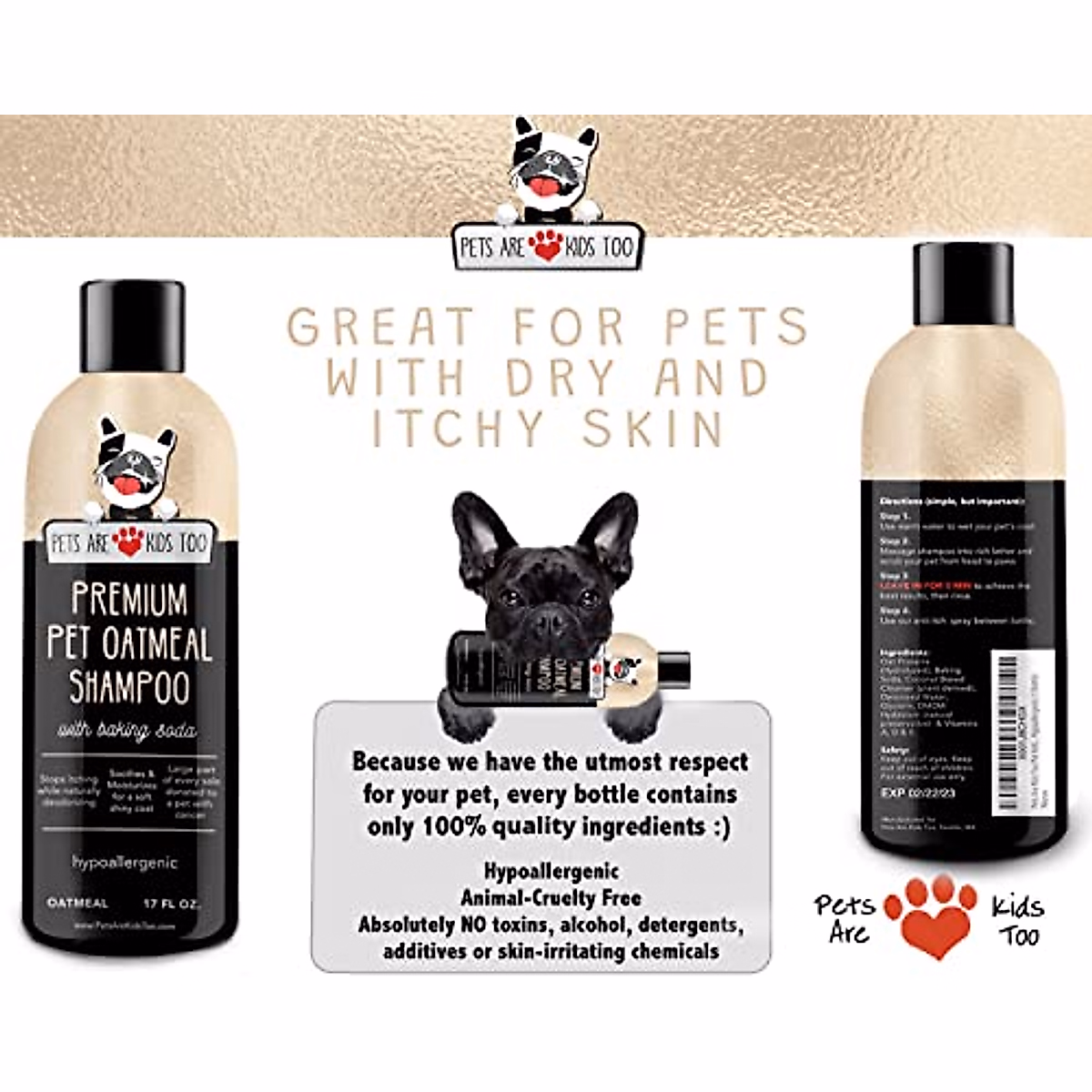 Pet Oatmeal Anti-Itch Shampoo & Conditioner in One! Smelly Puppy Dog & Cat Wash! Relief for Allergies, Itchy, Dry, Irritated Skin!! Smells Amazing! (1 btl)