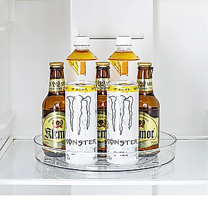 Lazy Susan Organizer 9.25 Inches Clear Turntable, 2 Pack Lazy Susan for Cabinet, Rotating Spice Rack Kitchen Storage Perfume Organizers for Fefrigerator, Pantry, Countertop, Table, Vanity, Bathroom