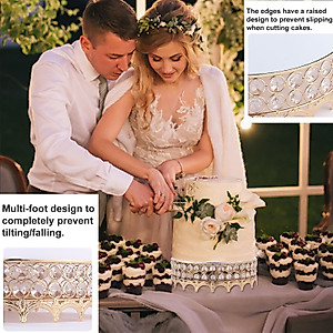 12 Inch Gold Cake Stand for Wedding Party, Crystal Metal Cake Stands for Wedding Reception Birthday Party Chrismas Celebration