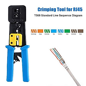 Knoweasy Pass Through Crimper - Versatile RJ45 Crimp Tool for EZ, RJ11, RJ12, RJ45 Regular and End-Pass-Through Connectors - Achieve Professional Quality Connection