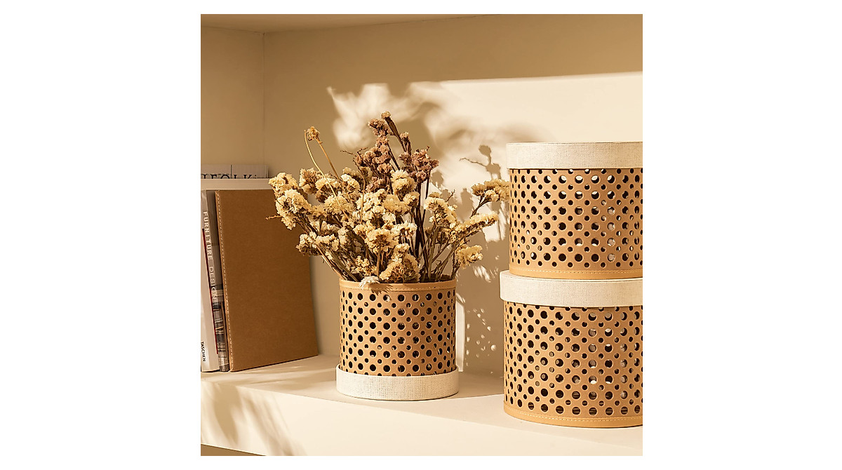 Stylish Polka Dot Storage Boxes Set of 3 | Decorative Organizer