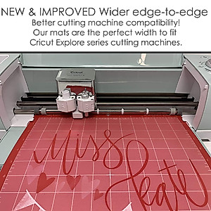 MK Mat for Cricut Silhouette - 12"x12" - New & Improved (Wider & Better Markings) - Standard Stick Pink Cutting Mat (3 Pack) - by Miss Kate Cuttables