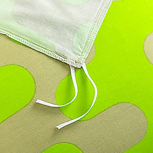 YuHeGuoJi Green Duvet Cover Queen 100% Cotton Striped Duvet Cover 3 Pcs Set 1 Fluorescent Green Geometric Duvet Cover with Zipper Ties 2 Pillowcases Modern Farmhouse Abstract Beige Bedding