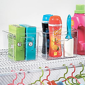 iDesign Recycled Plastic Pantry and Kitchen Storage, Freezer and Fridge Organizer Bin with Easy Grip Handles – 6” x 6” x 6”, Clear