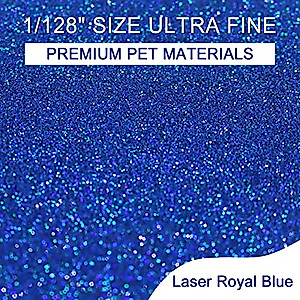 Ceya 3.5oz/ 100g Holographic Ultra Fine Glitter Powder Laser Royal Blue Glitter 1/128” 0.008” 0.2mm for Slime Epoxy Resin Craft Tumbler Jewelry Nail Art Festival Makeup Painting Wedding Cards