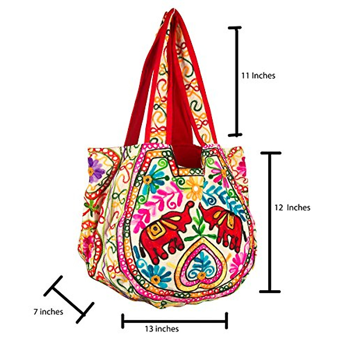 TribeAzure Elephant Tote Embroidered Mirror Shoulder Bag Top Handle Satchel Summer Beach Casual Fashion