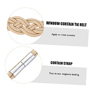 RORPOIR 2pcs Curtain Buckle Outdoor Curtain Tie Belt Magnetic Drapes Rope Magnetic Curtain Holders Outdoor Metal Decor Magnet Tool Shower Curtain Holders Curtain Decor Curtain Accessory