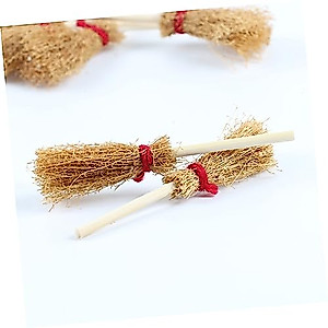 SEWOART 20pcs Witches Hanging Plant Accessories Witch Broom Minature Broomsticks Mini Broomsticks Whisk Broom Halloween Hanging Pendant Small Decorative Broom Mask Kid Toy