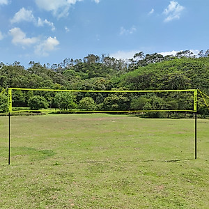 Volleyball Badminton Combo net Set for Backyard and Outdoor with Sleeve Net, 4 Pro Racquets, Nylon Carry Bag