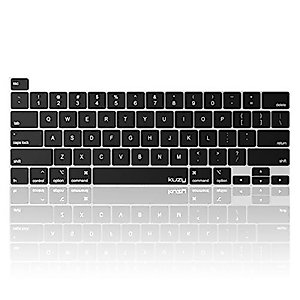 Kuzy Compatible with MacBook Pro 13 inch Keyboard Cover 2020 A2338 M1 A2289 - Skin for MacBook Pro 16 inch Keyboard Cover 2019 A2141 Silicone Key Board, Black