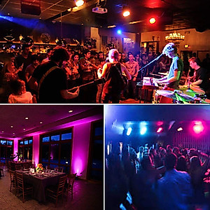 Missyee 18 RGB LED DJ Stage Uplight -DMX Control Sound Activated with Remote Control and 7 Modes LED for Wedding, Events, Christmas and Halloween Music Disco Party -R&D in USA -8 Pack