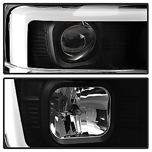 ACANII - For Black 2008 2009 2010 Ford F250 F350 Superduty Pickup LED Tube Projector Headlights Headlamps Set Left+Right
