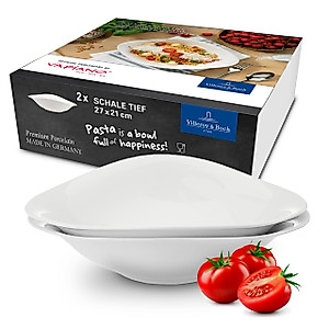 Villeroy & Boch Vapiano Individual Pair Pasta Bowl, 28.8 x 28.8 x 9.8000000000000007 cm, White