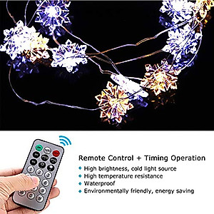 Waterproof 30LEDs String Snowflake Light, Wire LED Light, Decoration Lamp Fairy Lights for Wedding Celebrations Courtyards Home Gardens Bedrooms