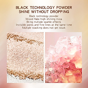 Beteligir 8 Color Highlighter Powder Palette, Facial Bronzers Illuminator Palette Highlighter, Long Lasting Brilliant Lighten Skin Color Face Make Up Palette Set (01)