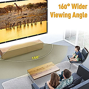 120 inch White Projector Screen, AAJK Projection Screen16:9 HD Hanging Movie Screen Foldable Anti-Crease, for Outdoor, Indoor