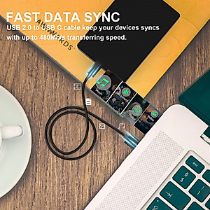 Saipomor Replacement USB Type C Charging Cable Compatible with Sony WH-H910N, WH-XB900N, WH-H810, WH-XB700, WH-CH710N, WH-CH510, WF-1000XM4, WF-1000XM3, WF-SP900, WF-H800 Headphones (3.3ft)