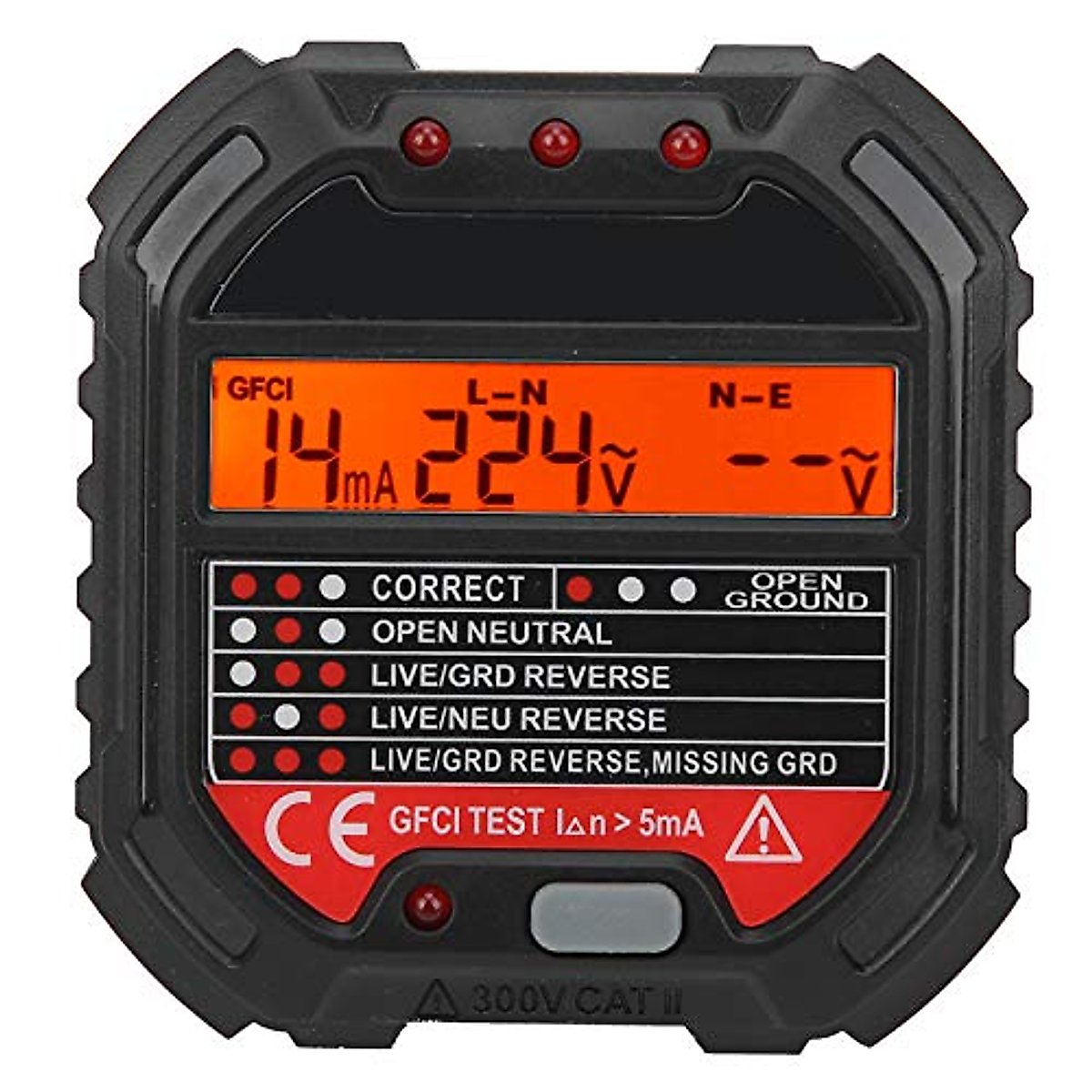HT107B Socket Tester, US 90-250V Plug Breaker Finder with LCD Display Frequency Test Electric Circuit Detector