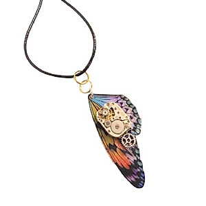 Colorful Butterfly wing design Steampunk fashion victorian necklace jewelry