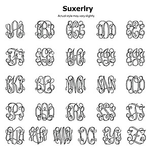Suxerlry 925 Sterling Silver Personalized Monogram Signet Ring Custom with 3 Letters Full Back Rings (Rose Gold)