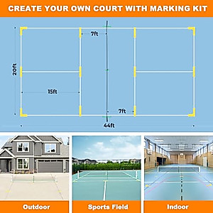 Fostoy Pickleball Net Set with Wheels, 22 FT Regulation Size, 4 Paddles & 6 Pickleballs, Carrying Bag, Steady Metal Frame and 18-ply PE Net for All Weather Conditions Outdoor Indoor (Green)