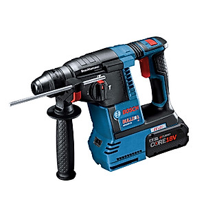 Bosch GBH18V-26K24A 18V Brushless SDS-plus Bulldog 1 In. Rotary Hammer Kit with Bosch GWS18V-45 18V 4-1/2 In. Angle Grinder (Bare Tool)