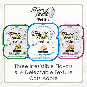 Purina Fancy Feast Gourmet Wet Cat Food Variety Pack, Petites Gravy Collection, Break-apart tubs, 48 Servings - (24) 2.8 oz. Tubs