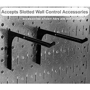 Wall Control 30-WGL-200GVB Galvanized Steel Pegboard Tool Organizer, Galv/Black