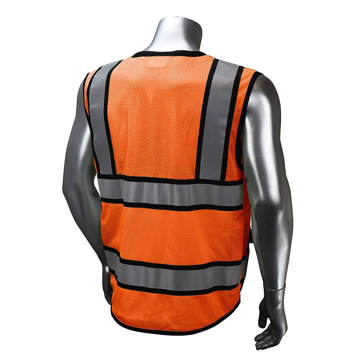 REXZUS (B Engineer Safety Vest, High Visibility Reflective Safety, Vest Mesh with Zipper and pockets (Orange, Large)