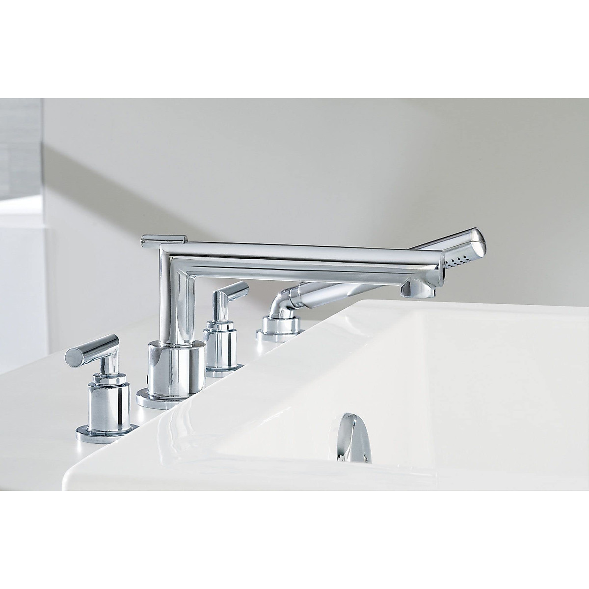 Moen TS93003 Arris 2-Handle Deck Mount Modern Roman Tub Faucet Trim Kit, Valve Required, Chrome