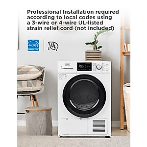 BLACK+DECKER BDFH44M Heat Pump, 4.4 Cu. Ft. Electric Clothes Ventless Dryer, White