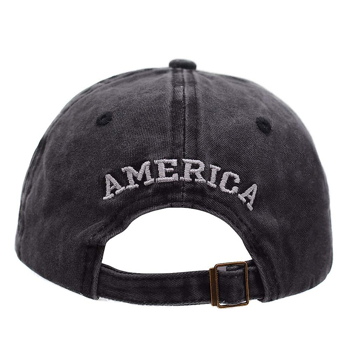 Uphily Black USA American Flag Baseball Cap, Low Profile Patriotic Dad Hat for Men or Women