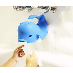 Bath Spout Cover for Bathtub,Baby Shower Protector Cover A Fun Way to Protects Baby from Bumping Head During Bathing Time Cute Soft Whale Design Making for Enjoyable Safe Baths (1 Pack,Blue)